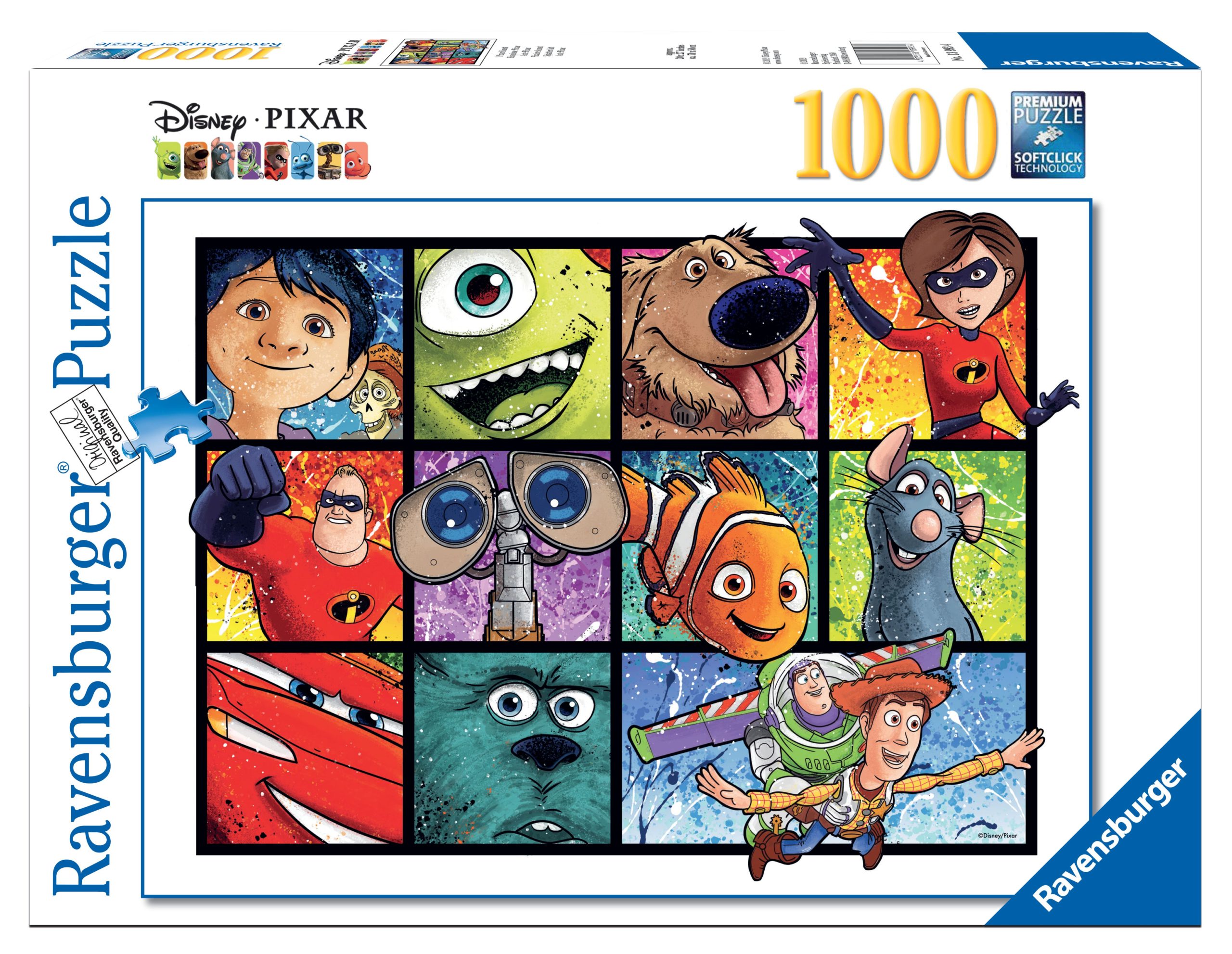 Disney Pixar Splatter Art – 1000 Piece Puzzle – Purple Cow Toys