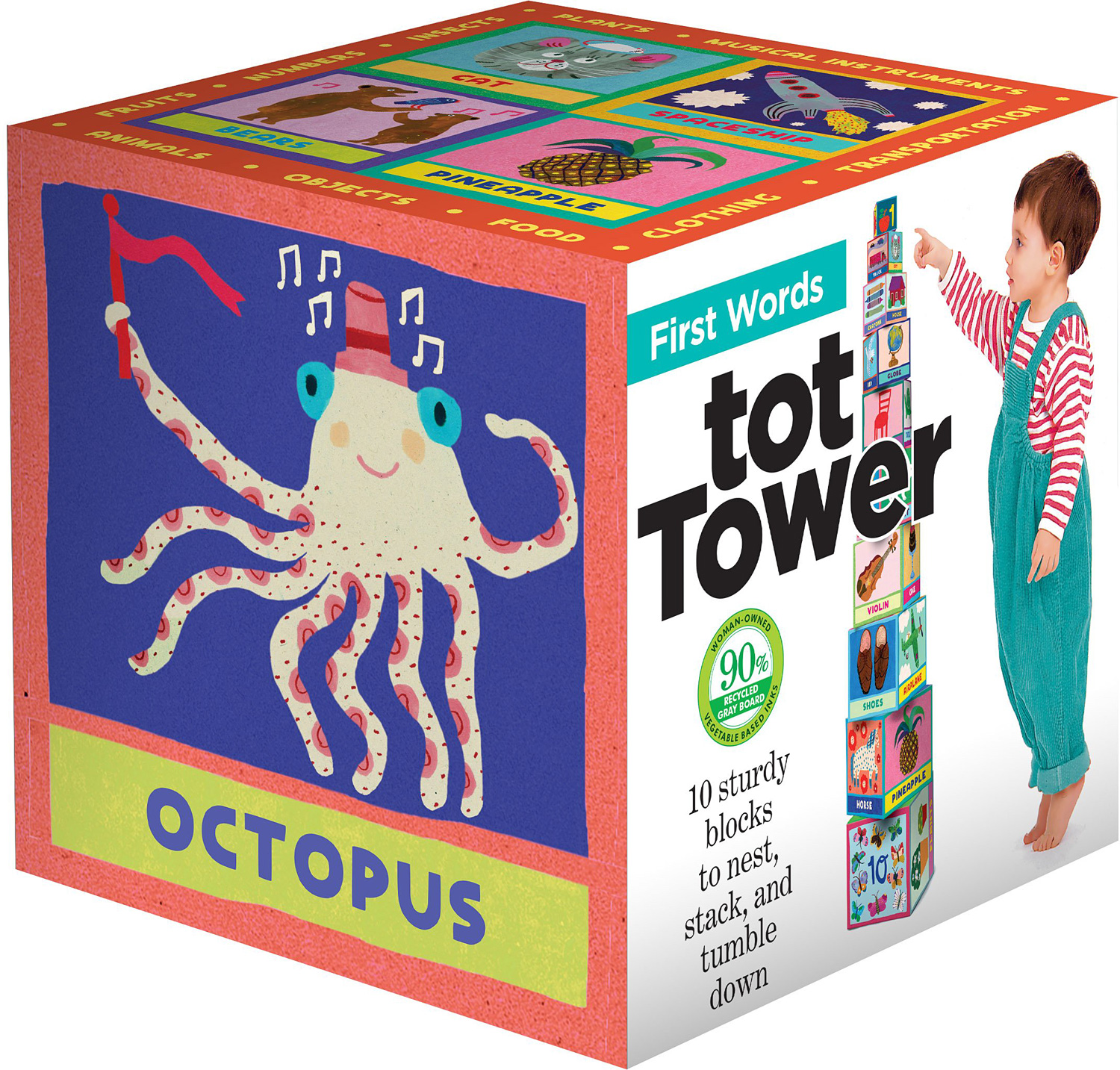 First Words Tot Tower – Purple Cow Toys