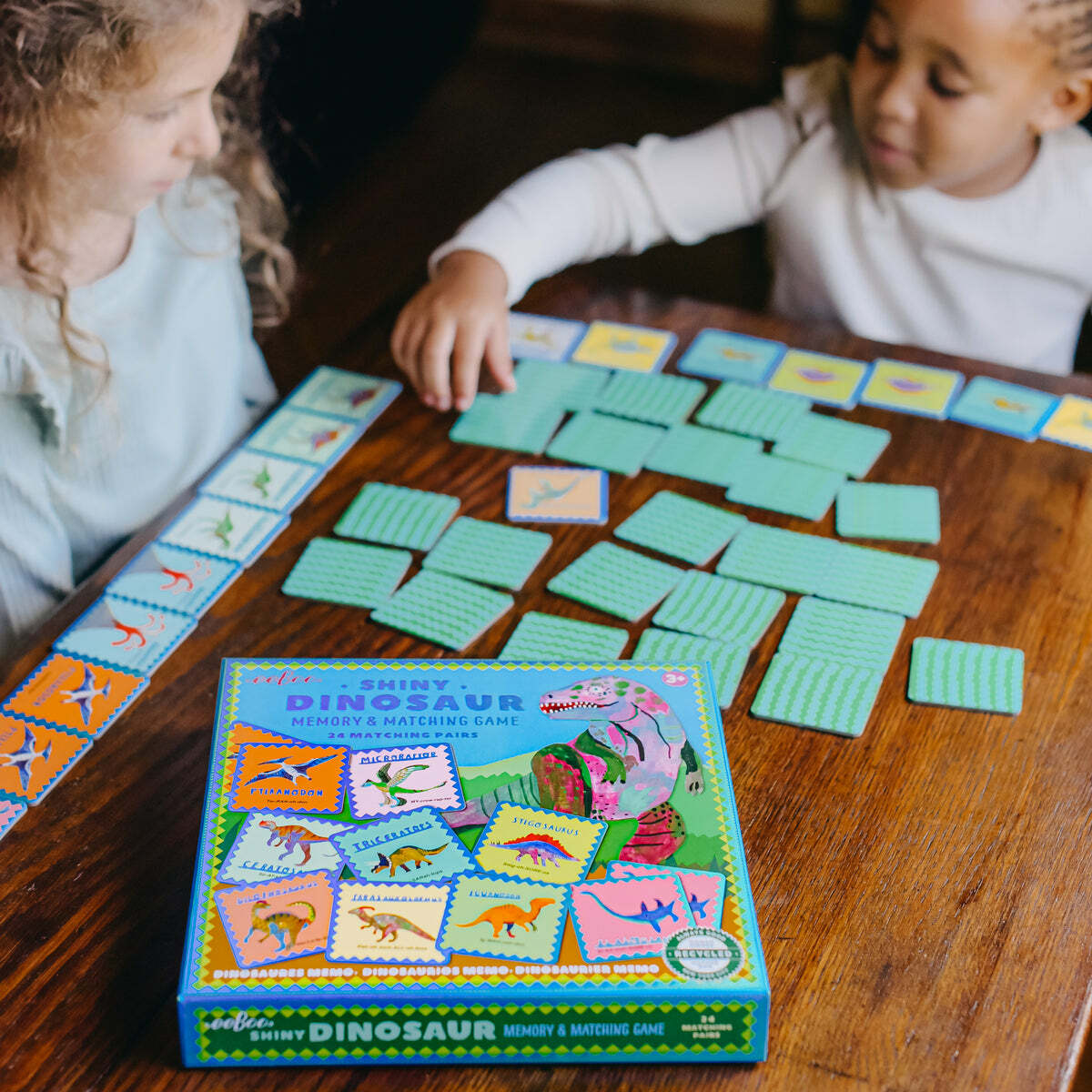 Shiny Dinosaur Memory and Matching Game – Purple Cow Toys